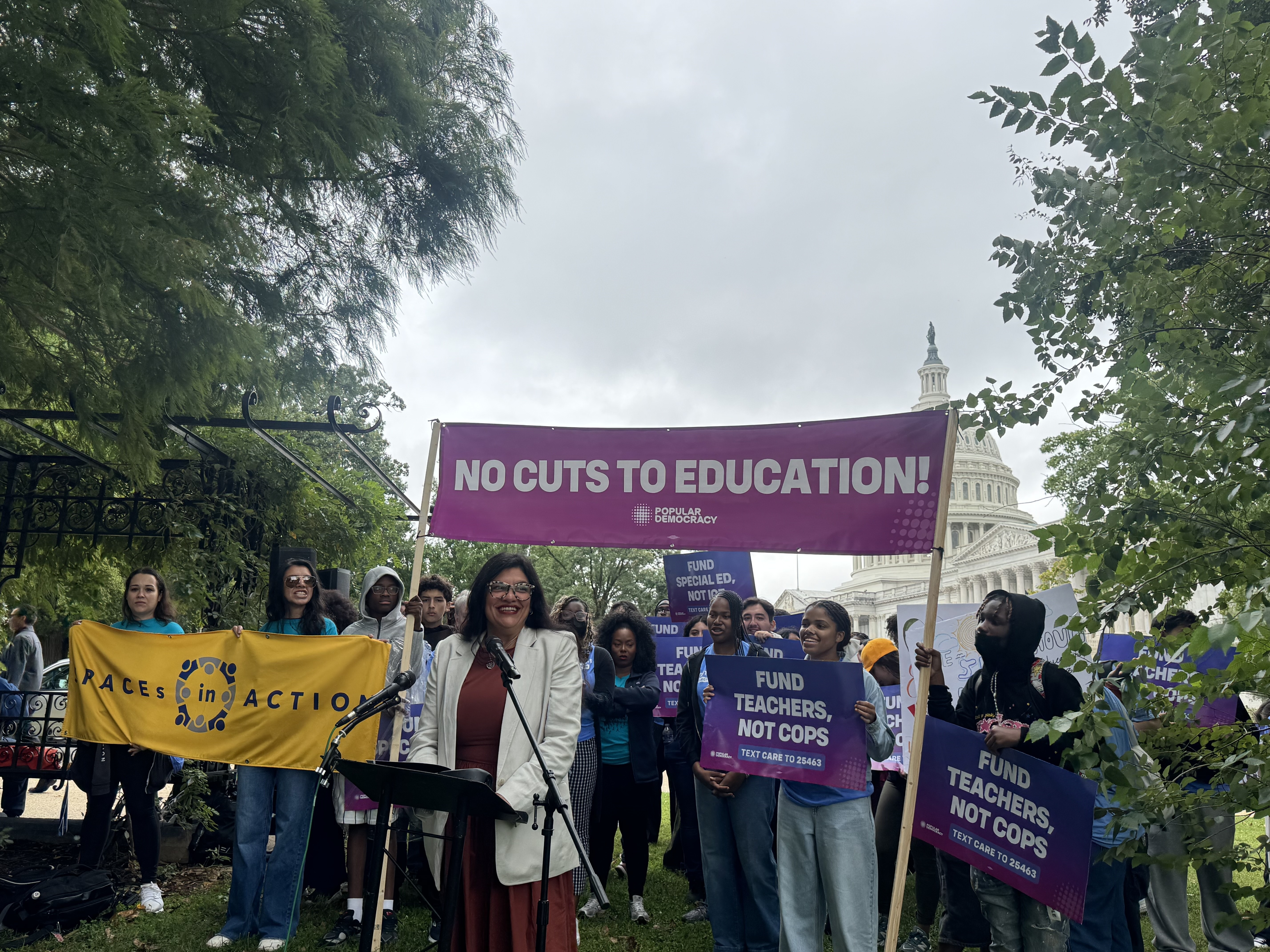 Protesters rally against $12B cut to education in Trump plan, US House ...