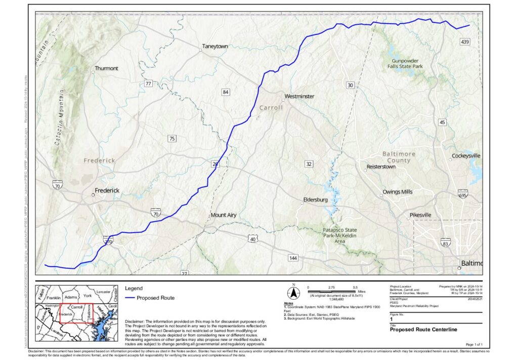Proposed northern Maryland route unveiled for controversial Piedmont ...