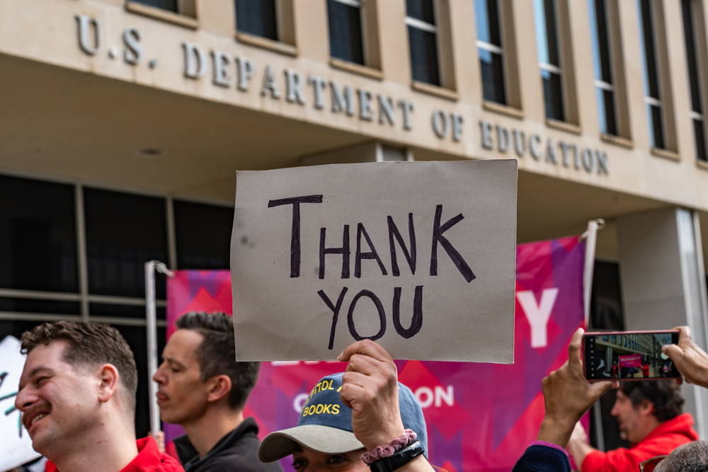Education Department workers cheered as they leave, warn of cuts ...