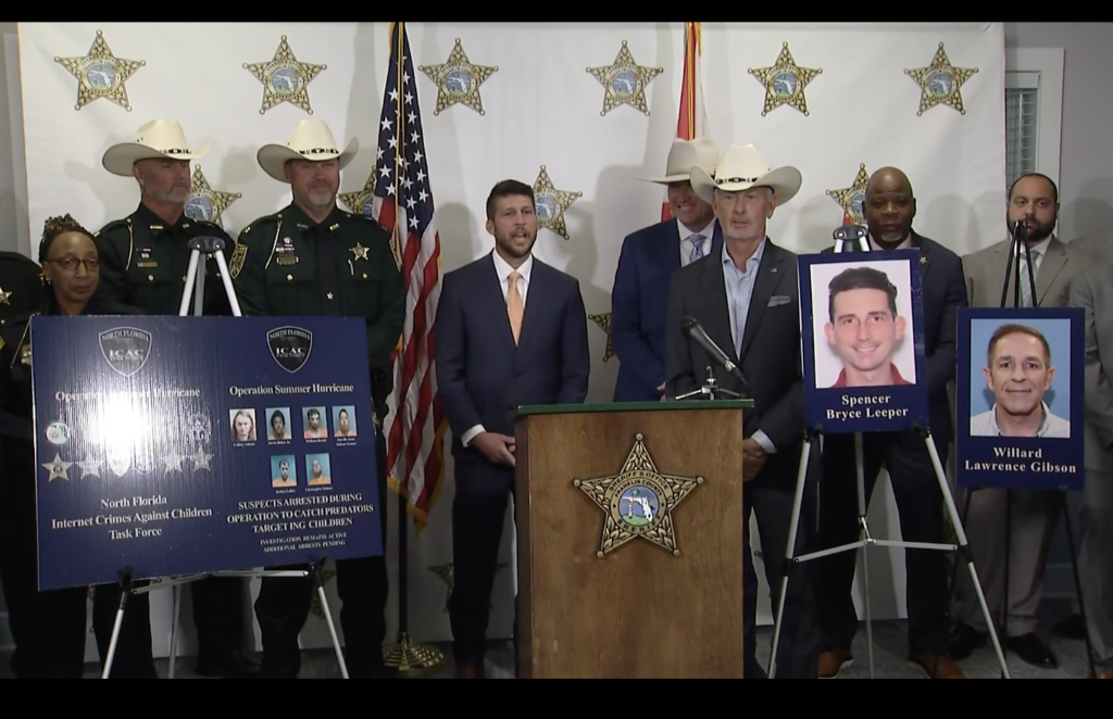 Law enforcement officials announce arrest of alleged online child ...