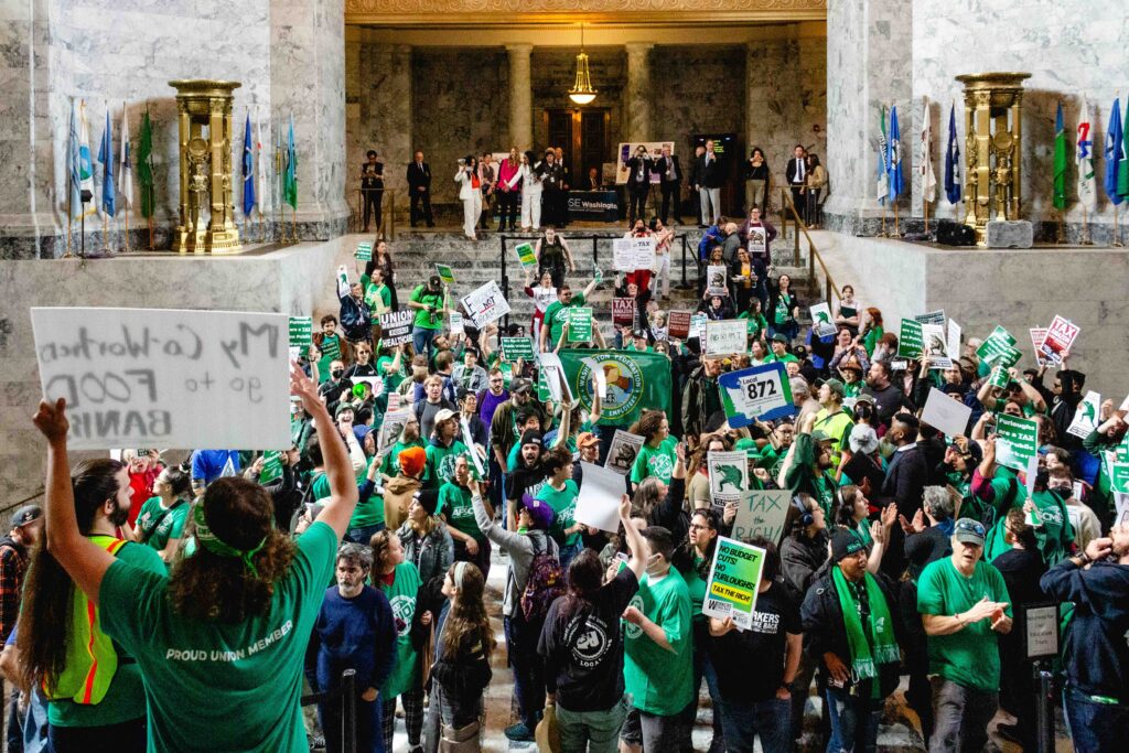 Protest erupts at WA Capitol, as outraged state workers slam Ferguson ...