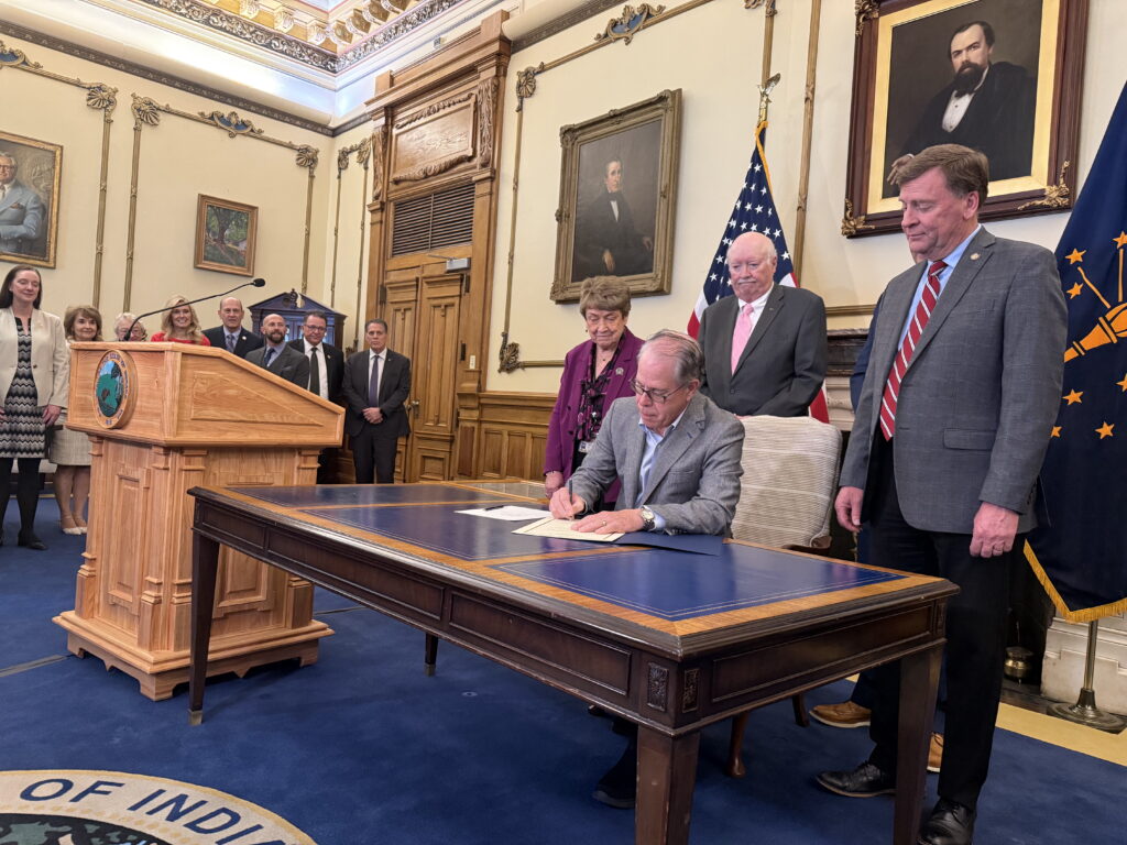Indiana Gov. Mike Braun signs first bill into law, creating new online ...
