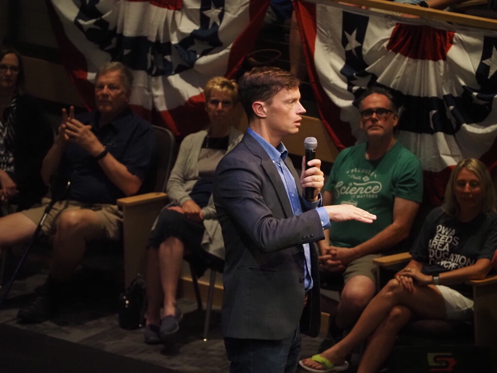 Gubernatorial candidate Rob Sand emphasizes moderate stance at town ...