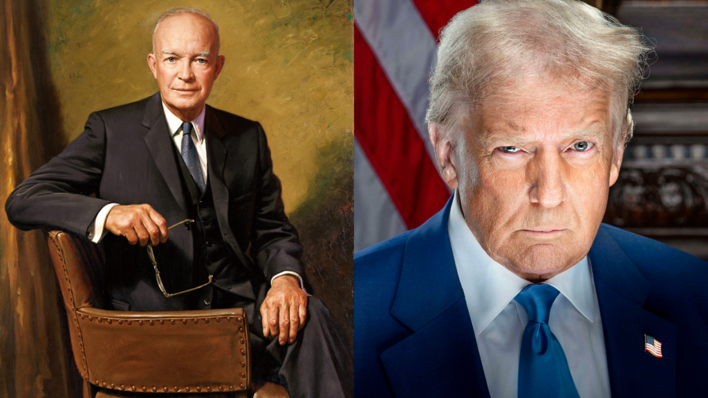 From Eisenhower’s swivel to Trump’s glare, presidential portraits ...