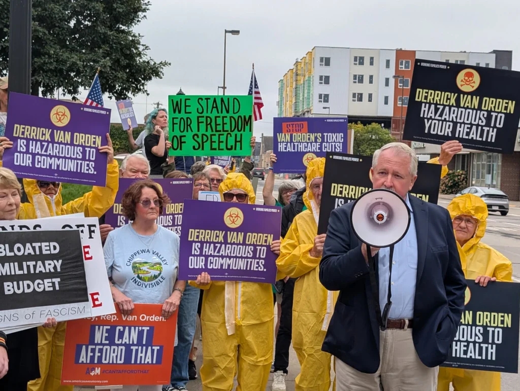 Eau Claire leaders, community members protest U.S. Rep. Van Orden’s ...