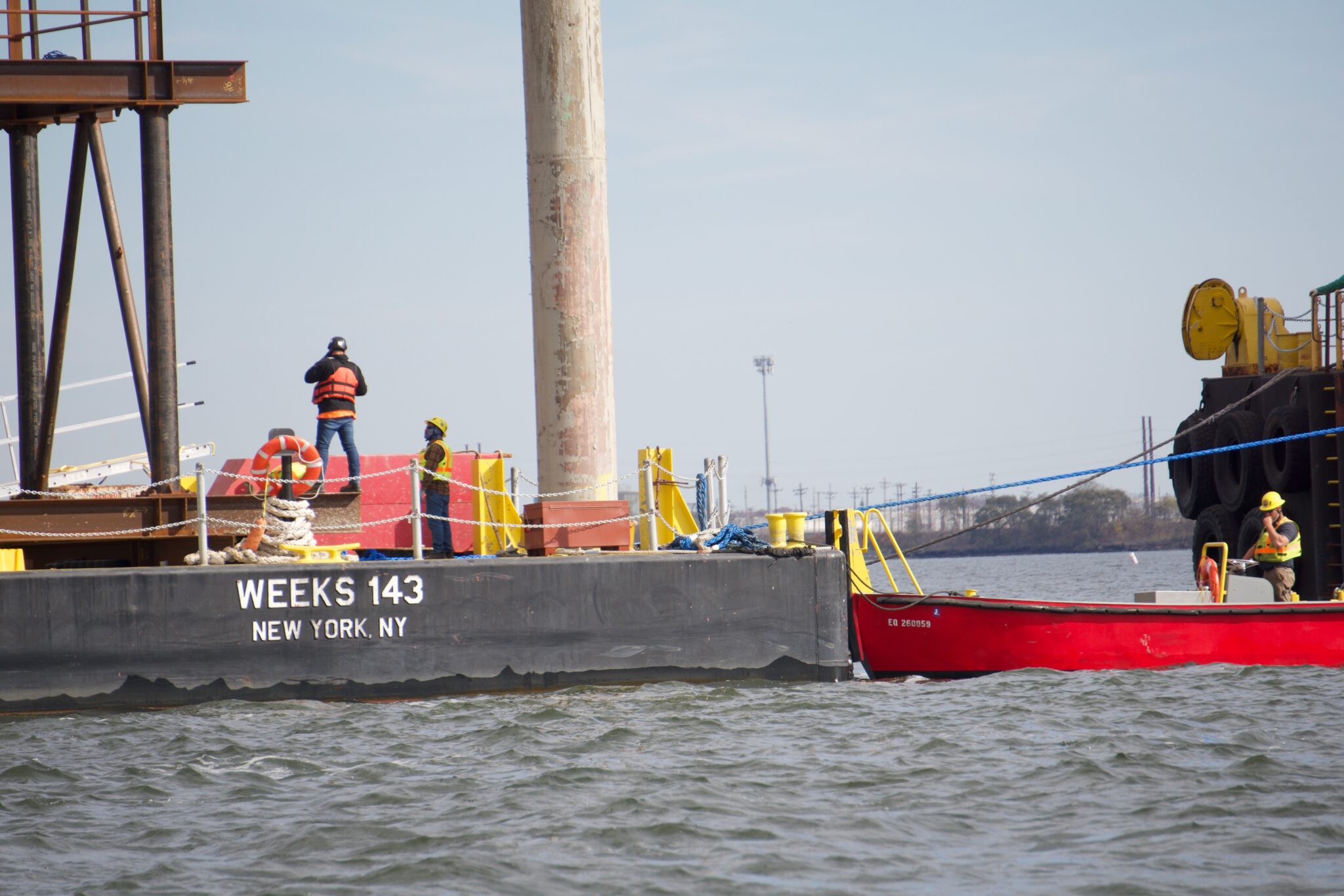 Key Bridge rebuild progresses with first piles driven into the Patapsco ...