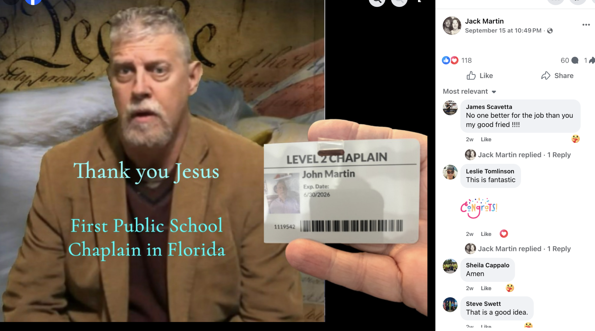 Meet the state’s first public school chaplain, a politically active ...