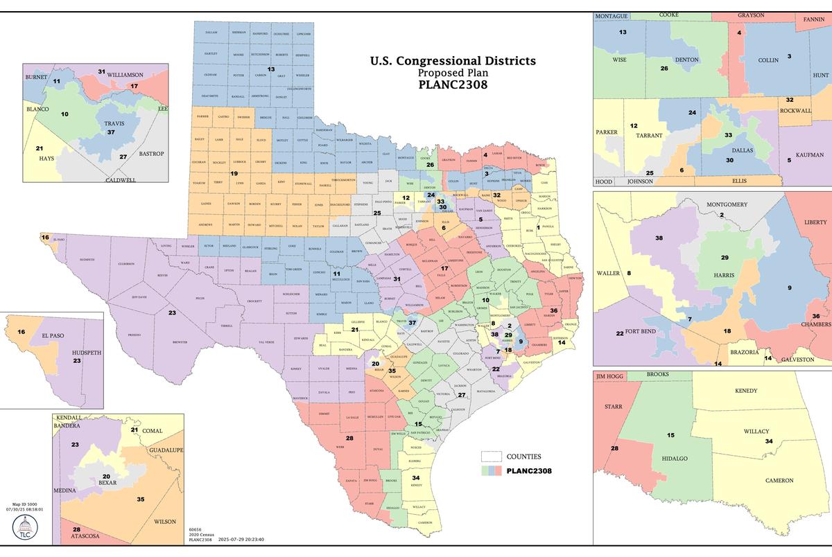 Texas House Republicans unveil new congressional map that looks to pick ...