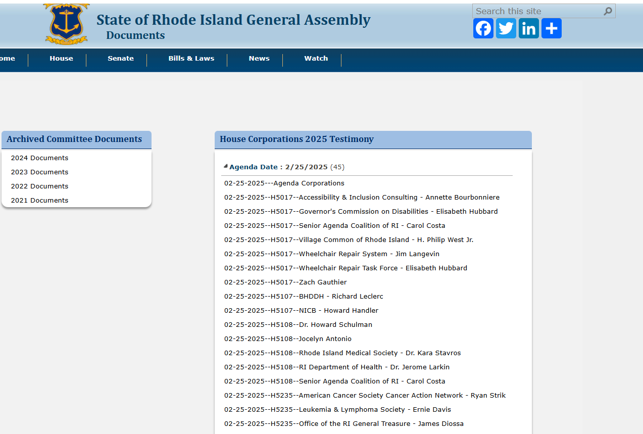 R.I. Senate looks to publish written testimony online, four years after ...
