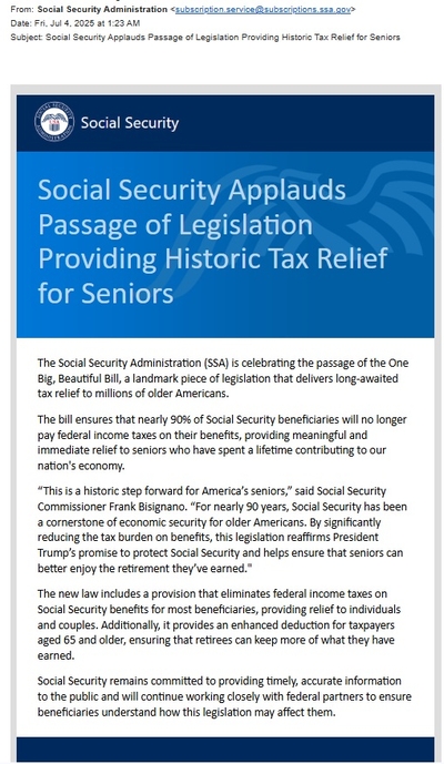 Social Security message hyping tax cut bill produces blowback | News ...
