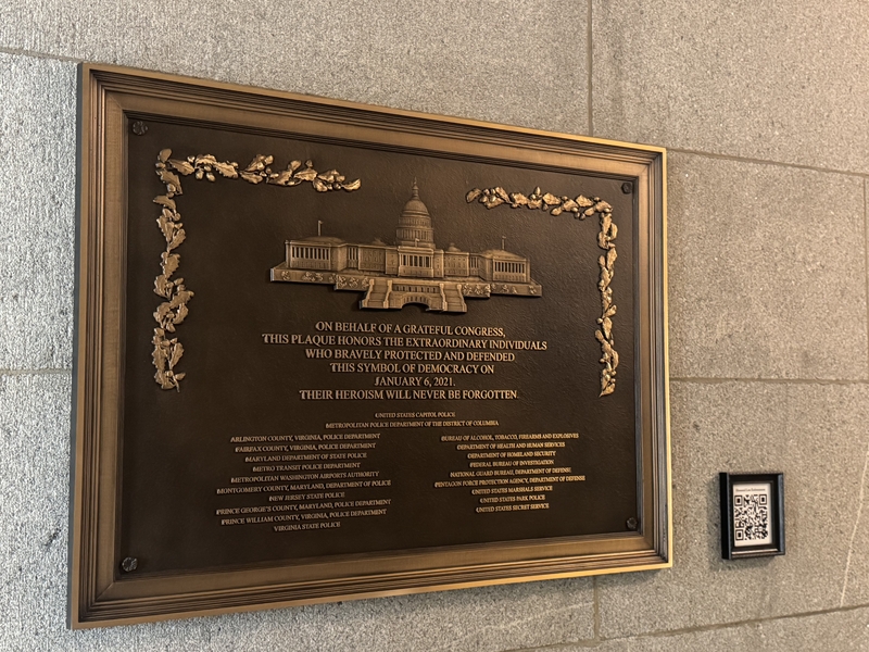 At last, there’s a Jan. 6 memorial plaque in the US Capitol. But just ...