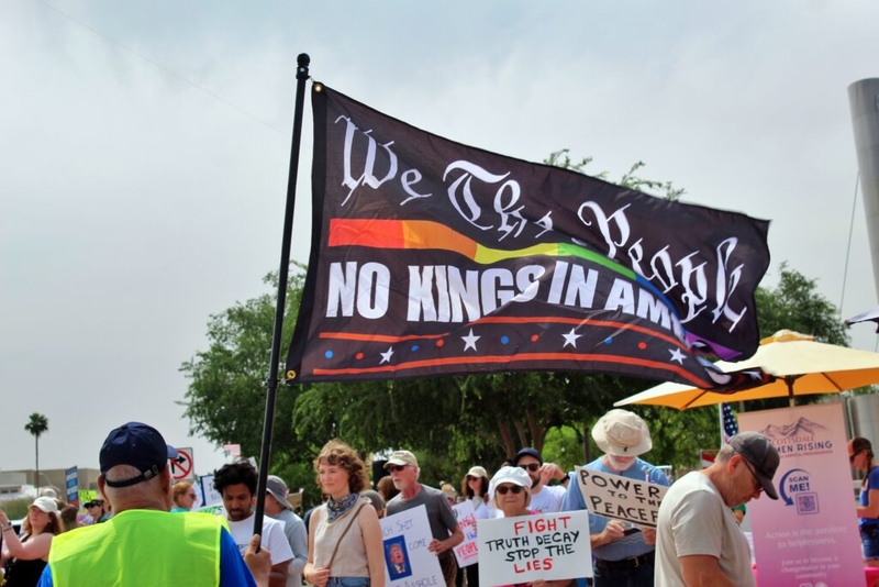 ‘Without those checks, he’s a king’: Thousands rally across Arizona ...