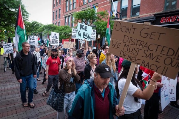 Hundreds gather in Burlington to protest ICE raids | News From The States