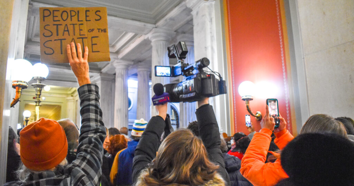 Blocked from State House Rotunda, ‘People’s State of the State’ moves ...