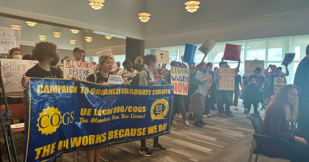 Graduate workers protest state Board of Regents meeting over wages ...